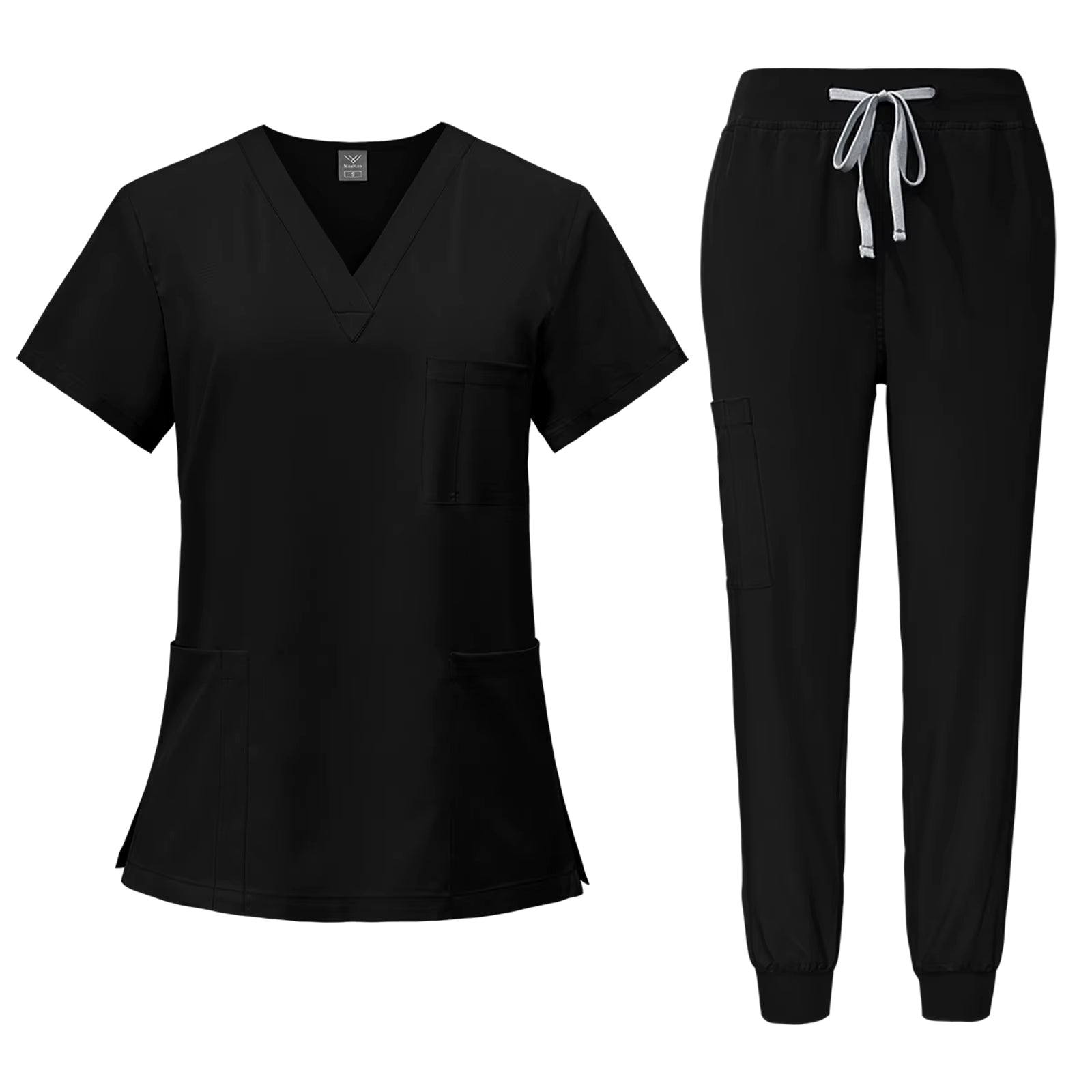 Black 2-Piece Nurse Scrub Set | Comfortable Medical Uniform. – Scrub ...